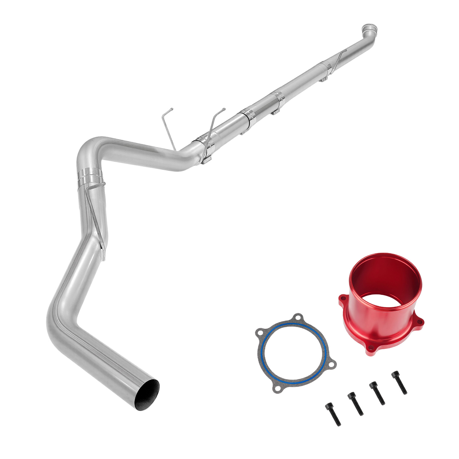 2019-2021 6.7L Cummins 4" Dp-Back Exhaust DPF Delete and Red EGR ...