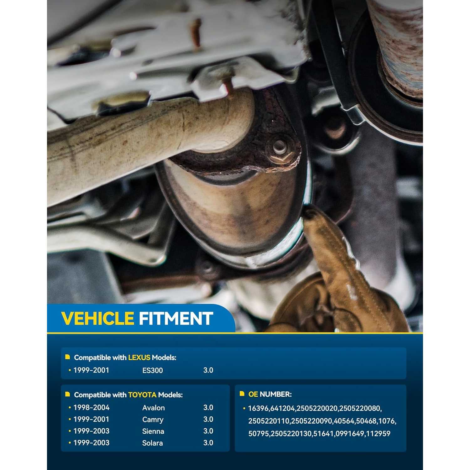 1998-2004 Toyota Avalon, Front Side, 1-PC Catalytic Converter, EPA ...