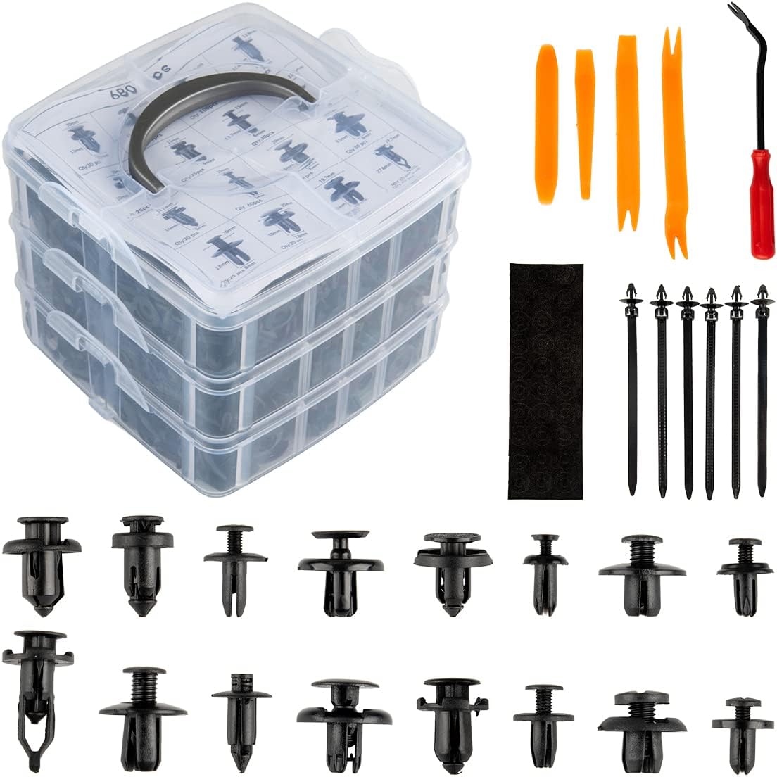 AUTOSITY 721 Pcs Clips Car Retainer Auto Fastener Cars Body Push Trim ...