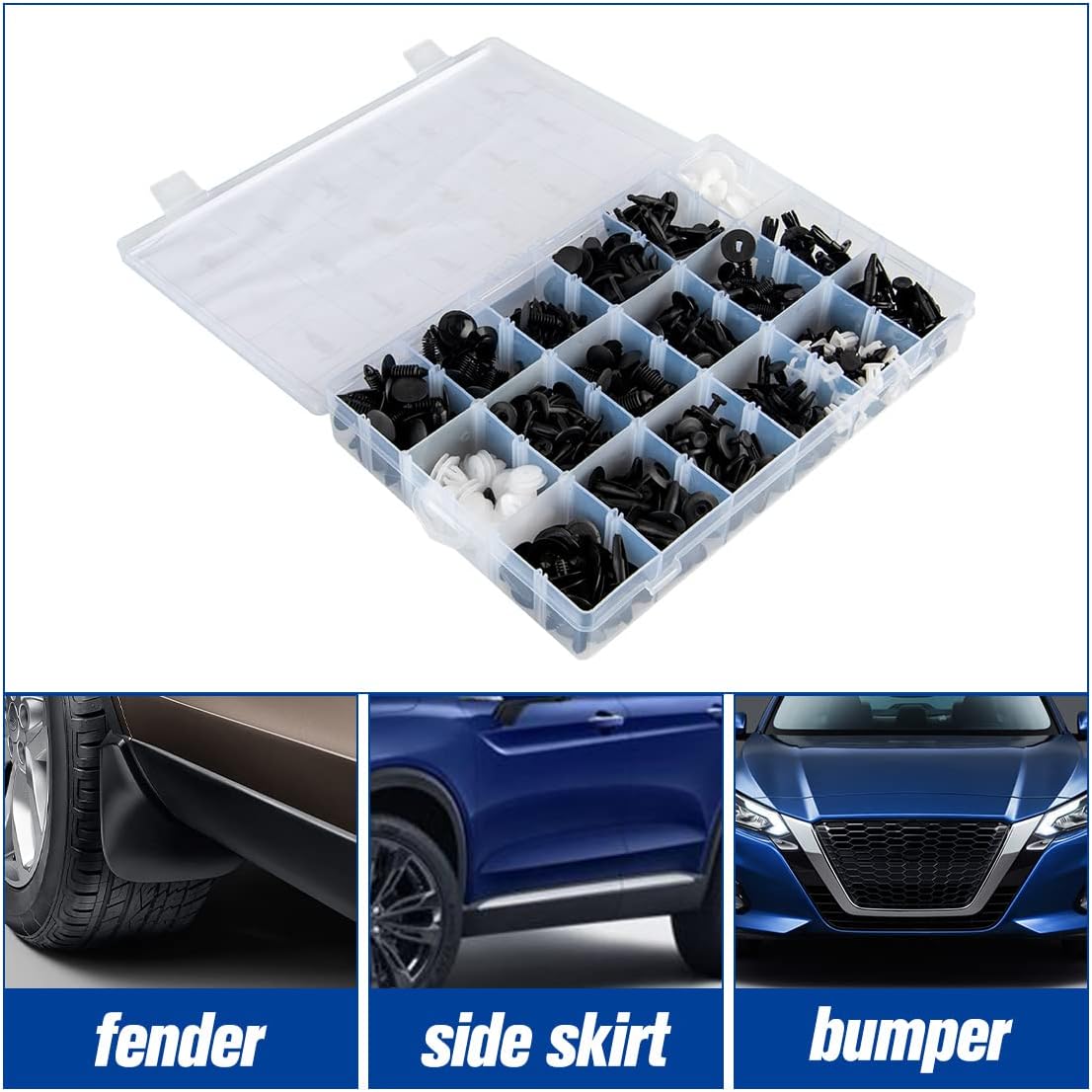 AUTOSITY 447 Pcs Clips Car Retainer Auto Fastener Cars Body Push Trim ...