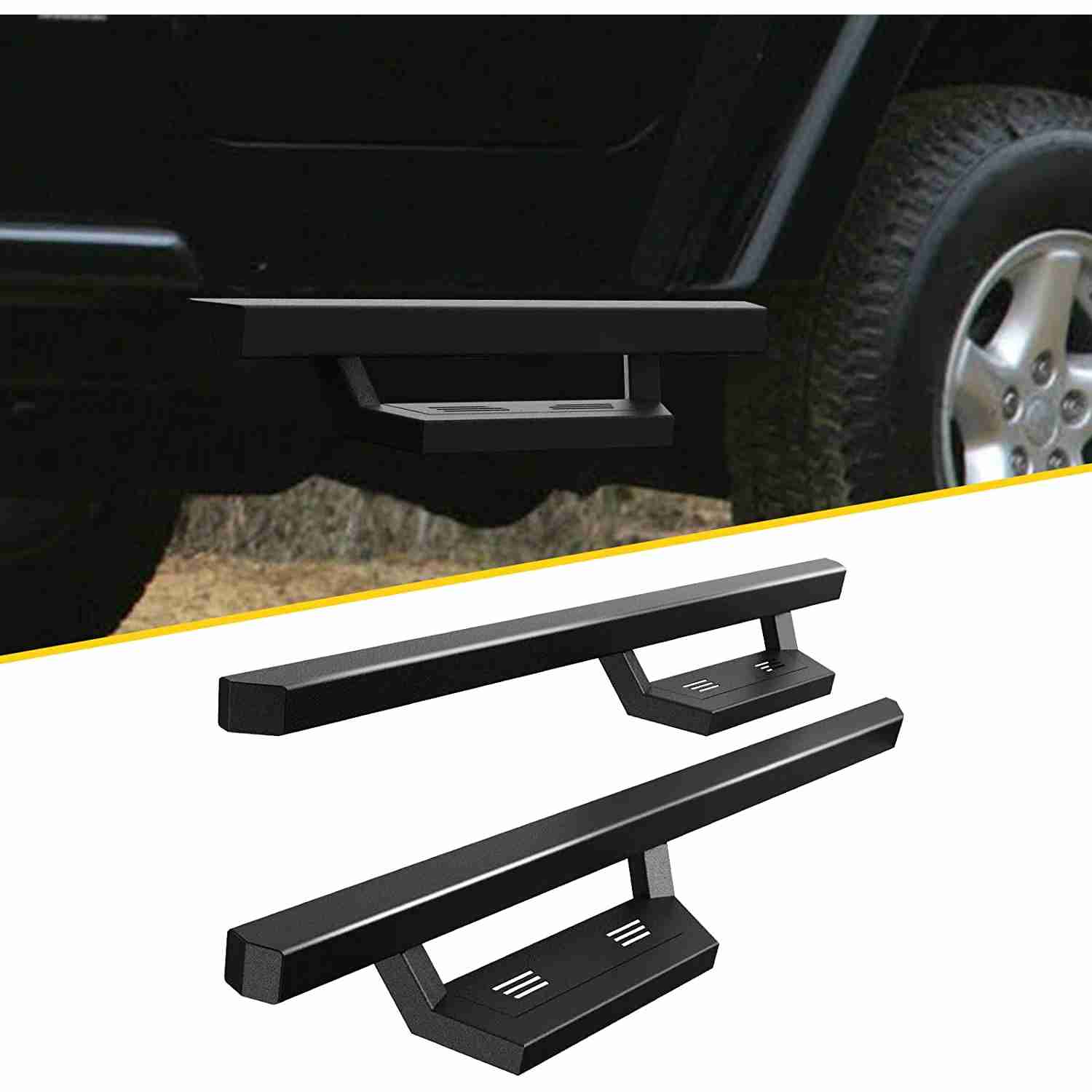 Suncent 1987-2006 Jeep Wrangler YJ/TJ 2 Door 1 Drop Running Boards