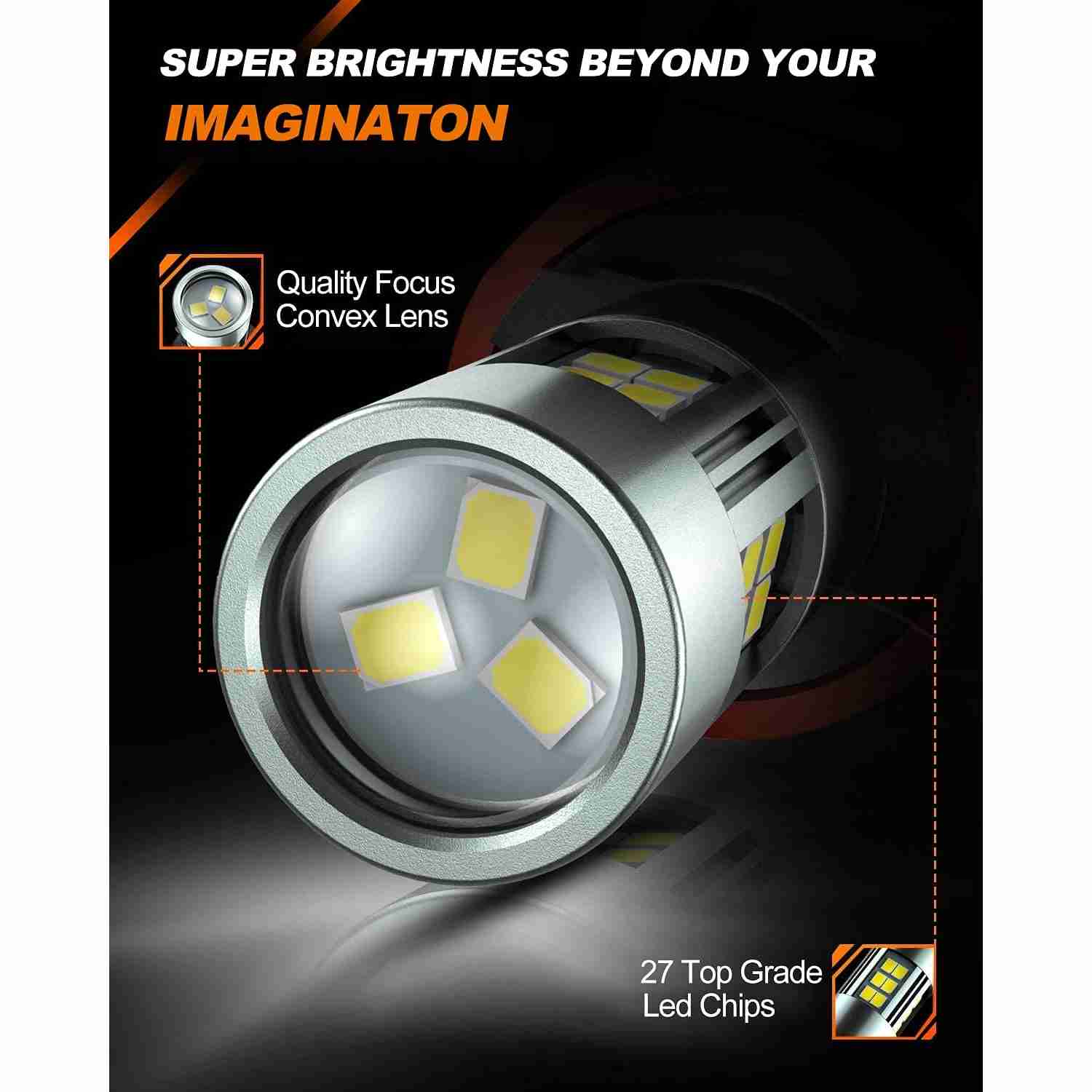 SEALIGHT F1 H11/H8/H16 White LED Fog Light Bulb 2PCS